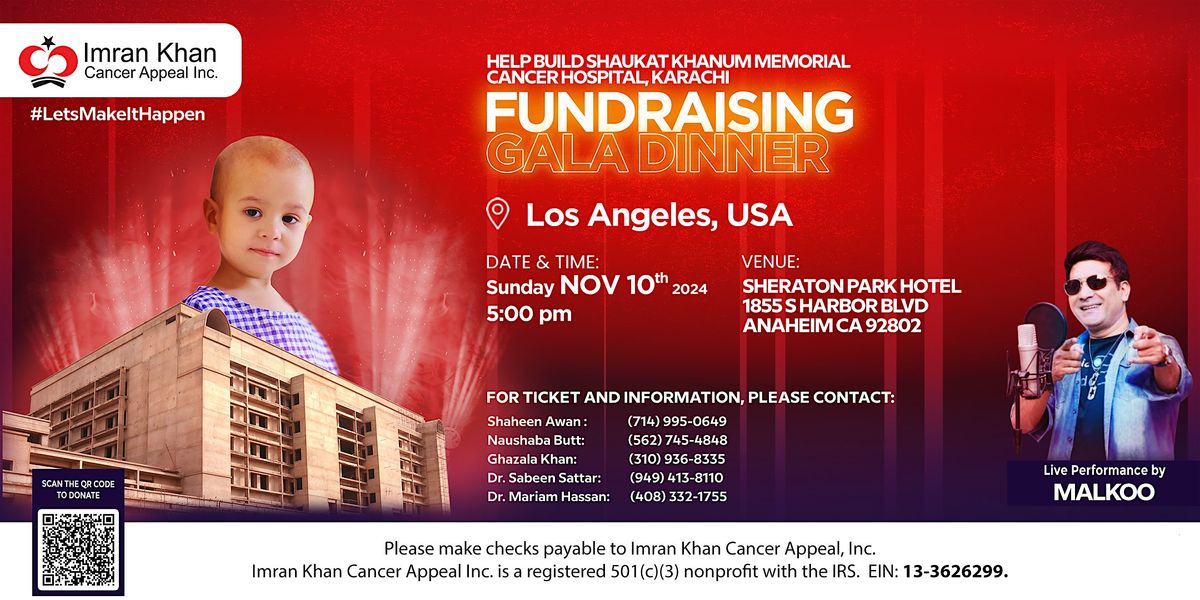 Shaukat Khanum Fundraising Gala Dinner in Los Angeles, USA, Sheraton Park Hotel at the Anaheim ...