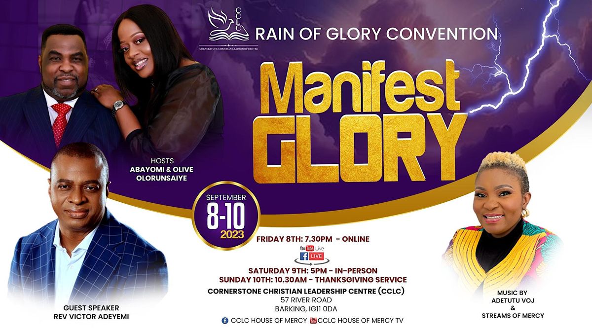 Rain Of Glory Convention, CCLC Auditorium, Barking, 10 September | AllEvents