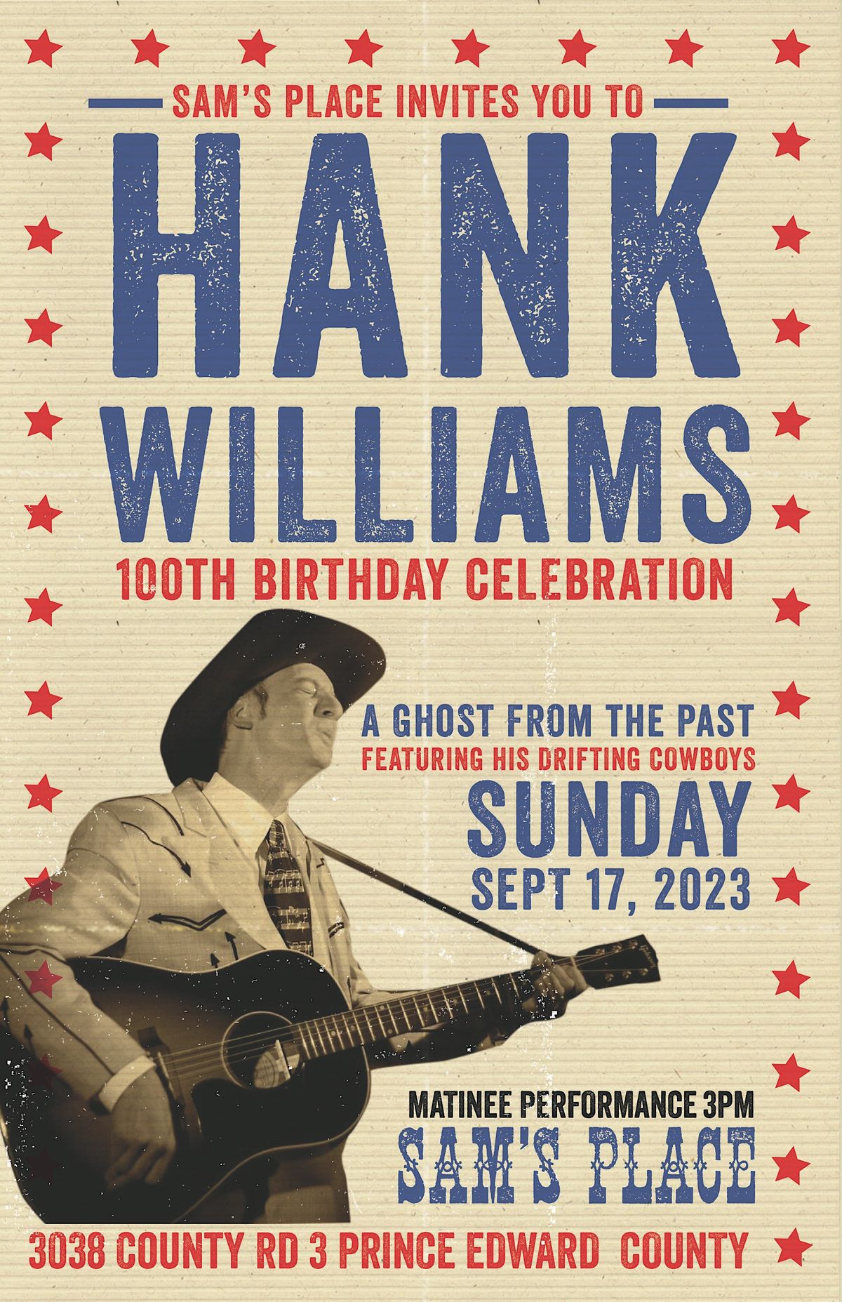 Hank Williams 100th Birthday Party, Sam’s Place, Carrying Place, 17 ...