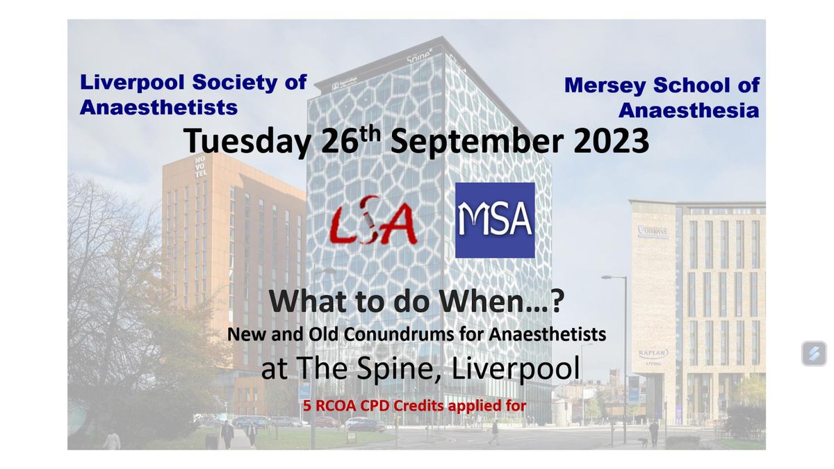 What To Do When? New and Old Conundrums for Anaesthetists, The Spine ...