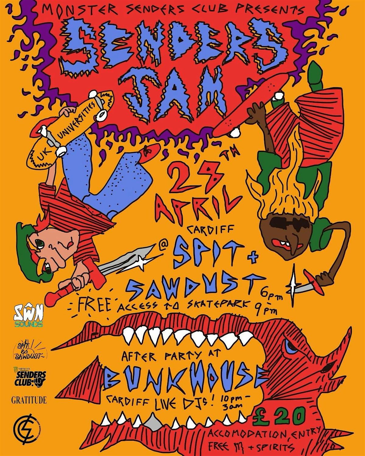 Monster Senders Club Afterparty, BunkHouse Hostel & Bar, Cardiff, 28 ...