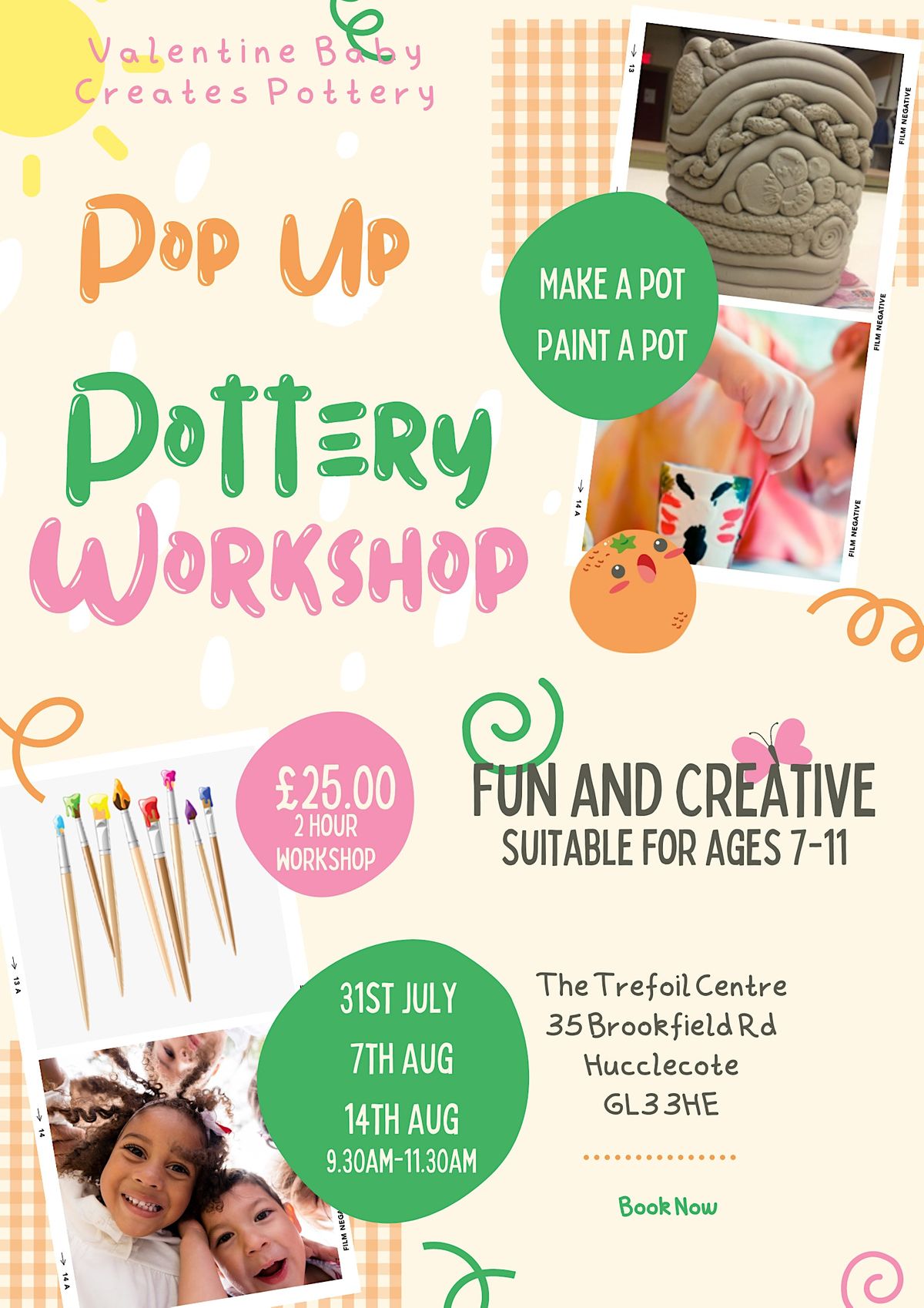 Pop Up Pottery Workshops for Kids, GL3 3HN, Hucclecote, 31 July 2023 ...