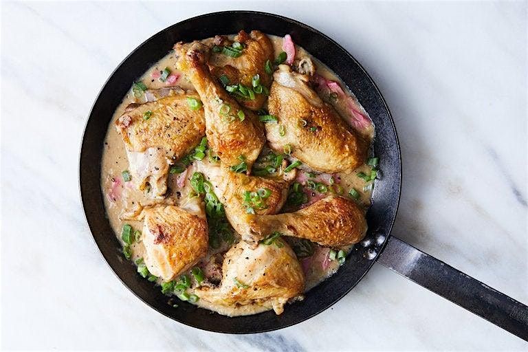 UBS IN PERSON Cooking Class: Skillet Chicken with Spring Onions ...
