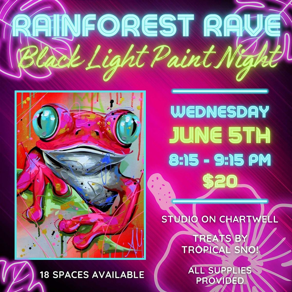 Rainforest Rave Black Light Kids Paint Party, 3546 W Chartwell Rd ...
