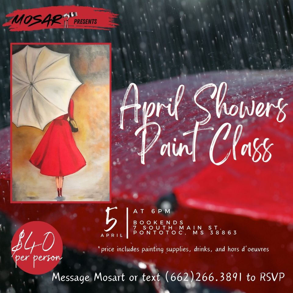 April Showers Paint Class, Bookends - Crafts, Coffee, Chaos, Pontotoc ...