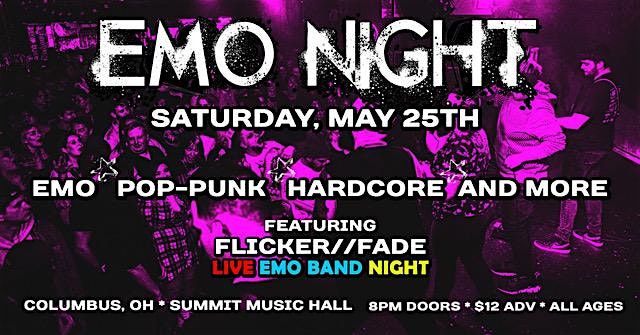 EMO NIGHT ft FLICKER // FADE at The Summit Music Hall - Saturday May 25 ...