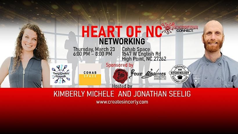 Free Heart of NC Rockstar Connect Networking Event (March), Cohab Space ...