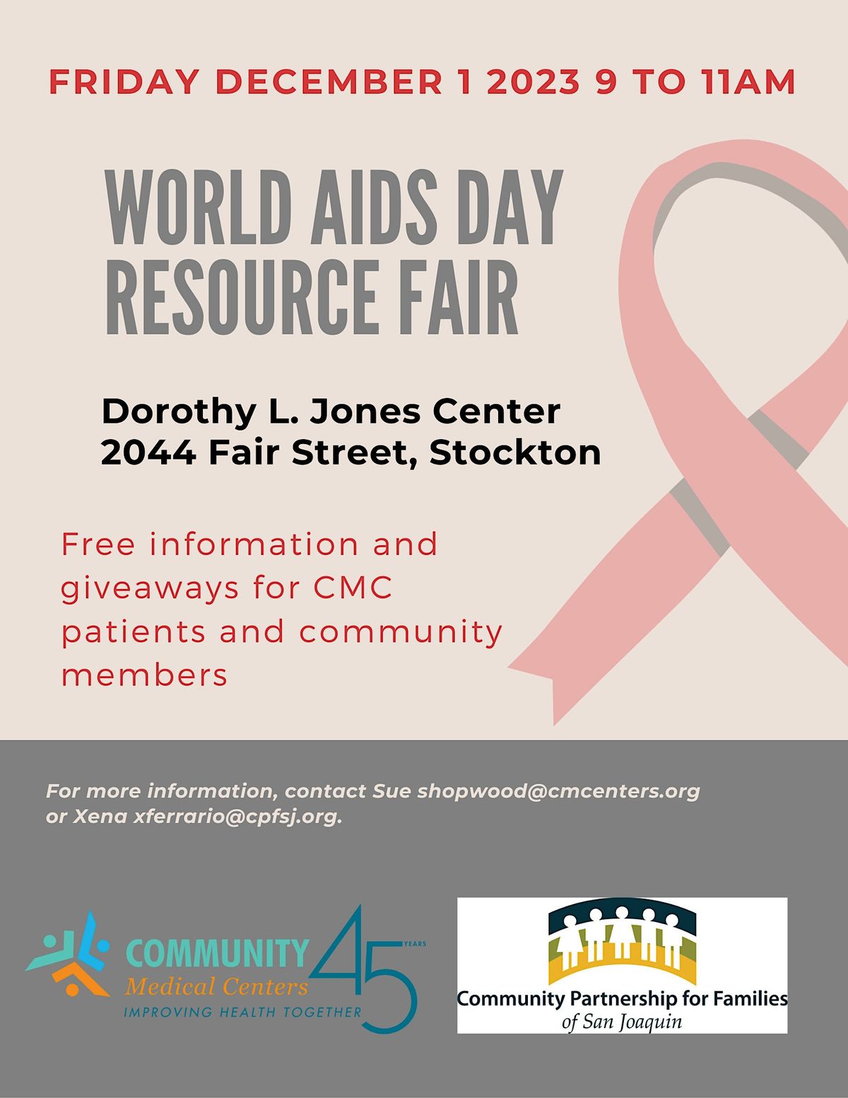 World AIDS Day Resource Fair, 2044 Fair St, Stockton, 1 December 2023 ...