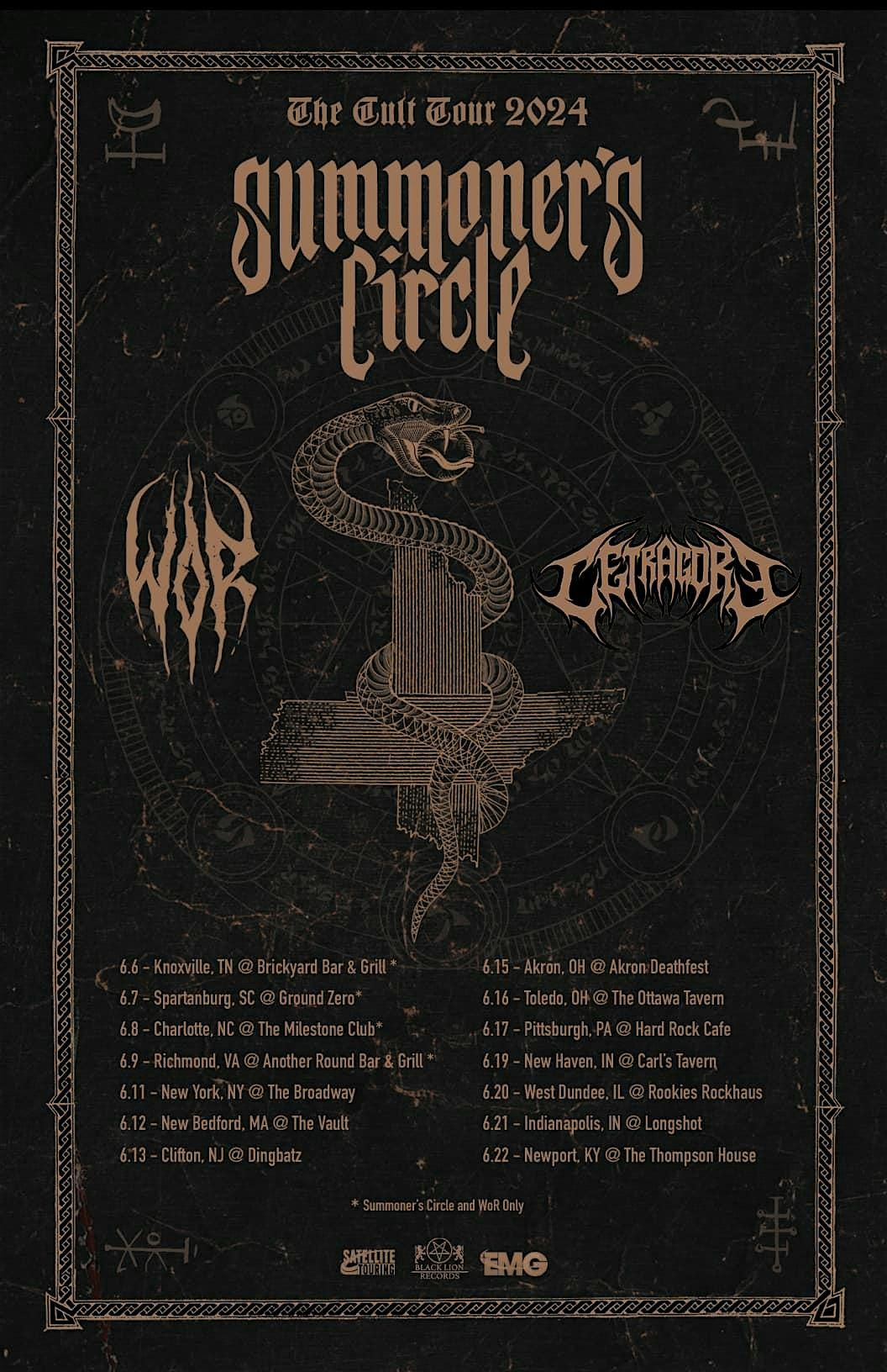 The Cult Tour with Summoners Circle, Another Round, Richmond, 9 June ...
