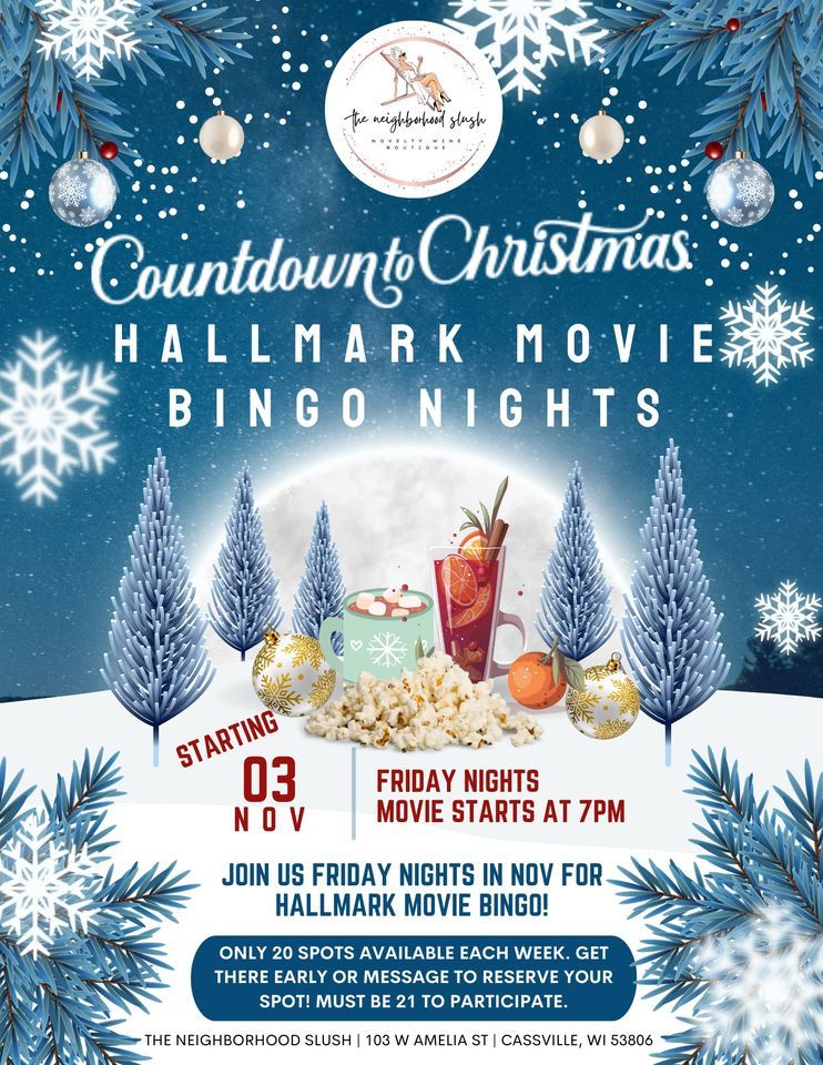 Hallmark Movie BINGO Night, The Neighborhood Slush, Holy Cross, 8 ...