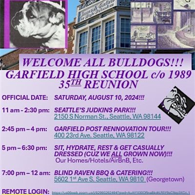 Garfield Class of 1989 35th Reunion Potluck Picnic!, Judkins Park and ...