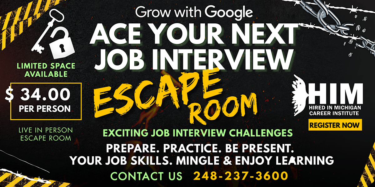 Google Ace Your Next Job Interview Escape Room (Michigan - Metro ...