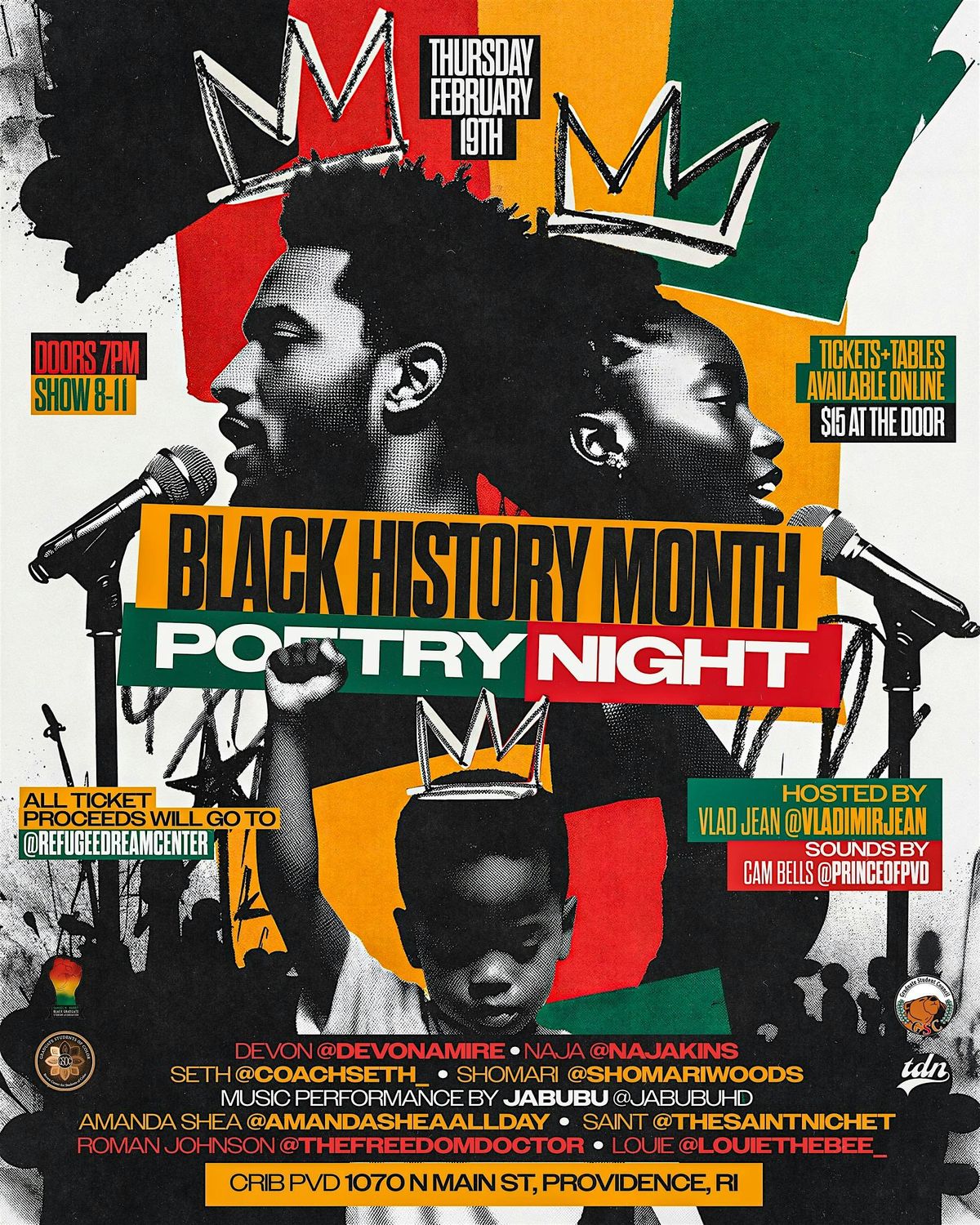 Black History Month Poetry Night, Crib (Providence), 19 February 2026 ...