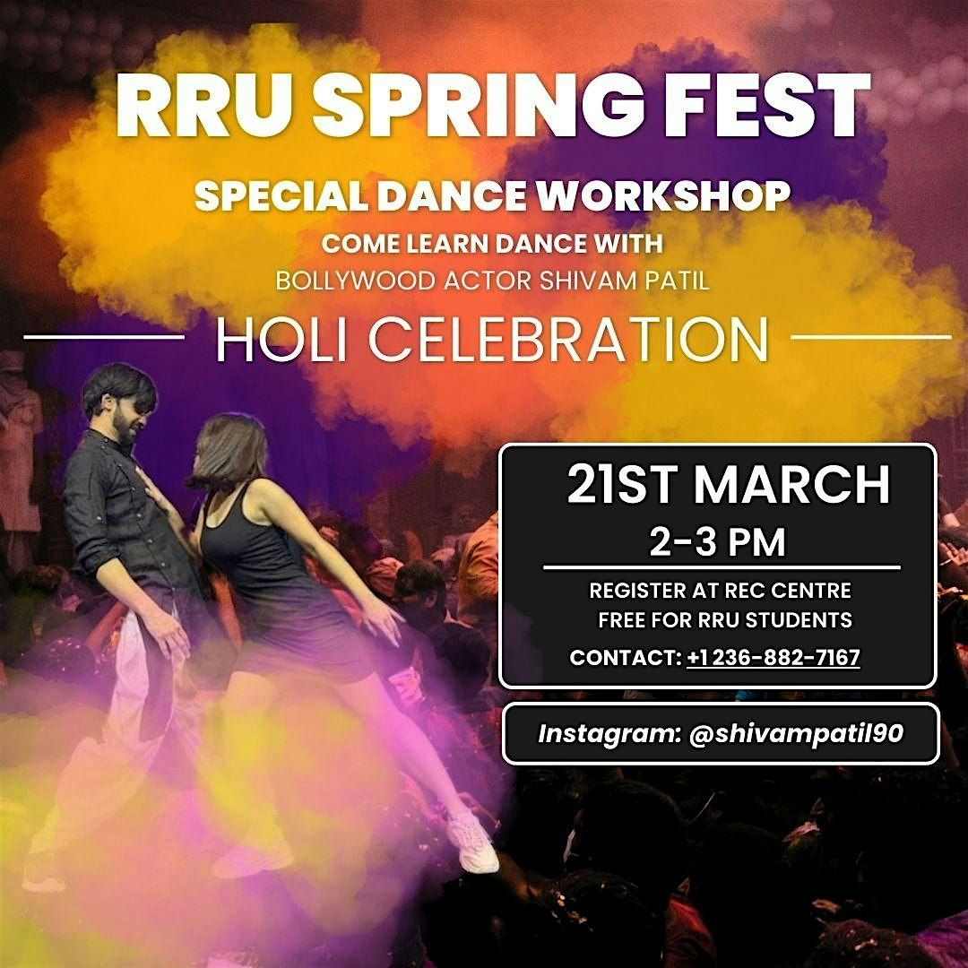 Special Holi Dance Workshop by Bollywood Actor Shivam Patil - Victoria ...