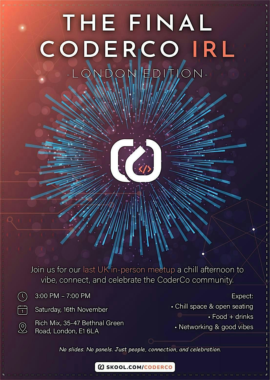 CoderCo London: Final IRL Meetup 2025, Rich Mix, London, 16 November 2025 | AllEvents