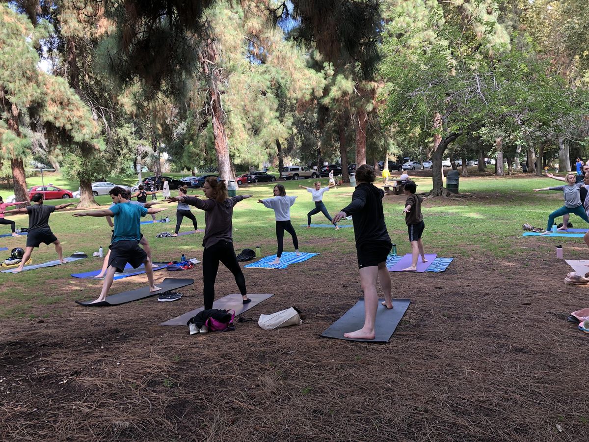 Outdoor Community Yoga in Griffith Park, Griffith Park Bear Statue, Los ...