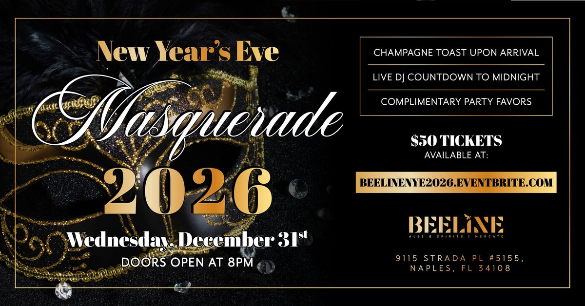 New Years Eve Masquerade, Beeline - Mercato, Naples, 31 December to 1 ...