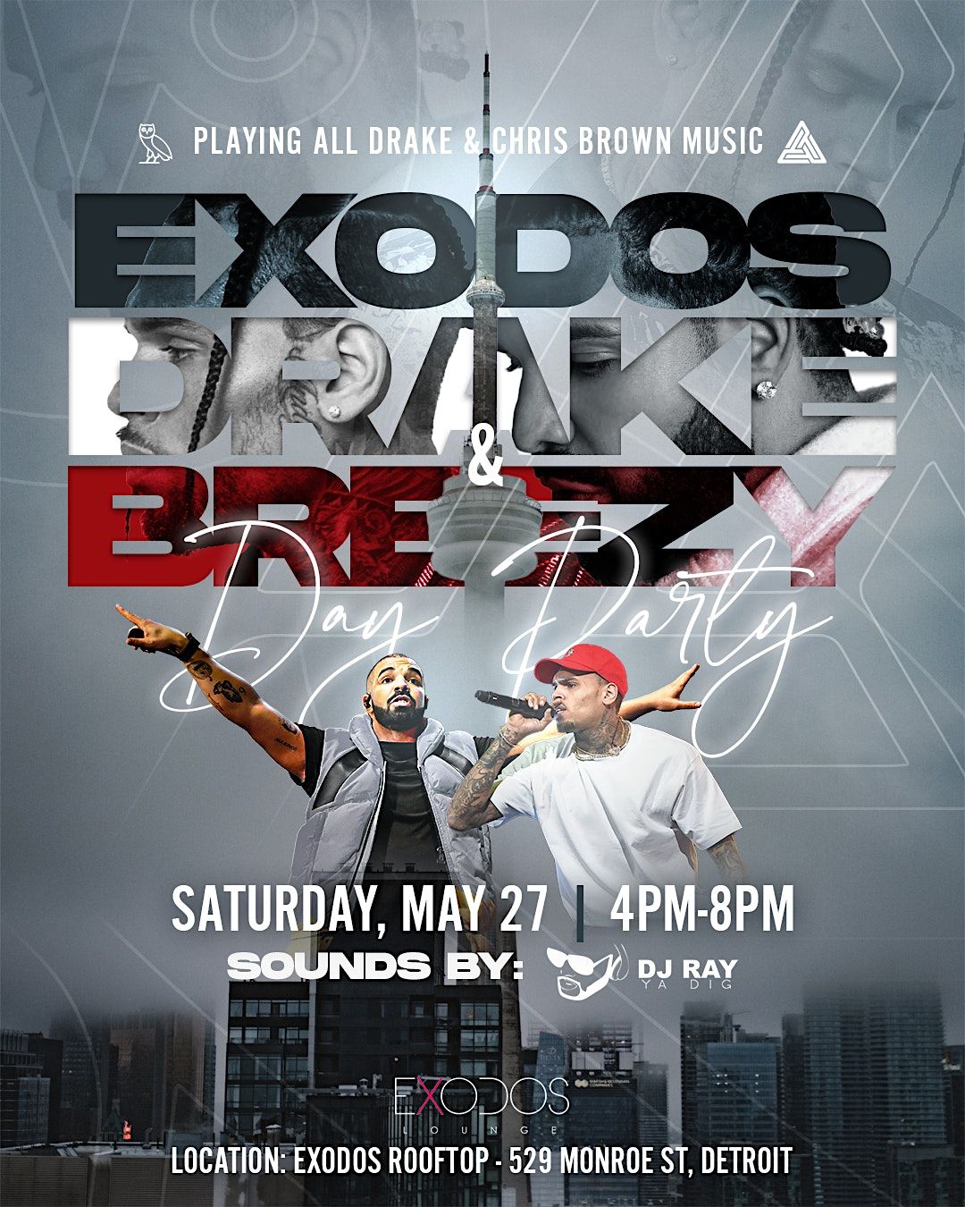 Drake & Breezy Rooftop Day Party, Exodos Rooftop, Detroit, 27 May 2023 ...
