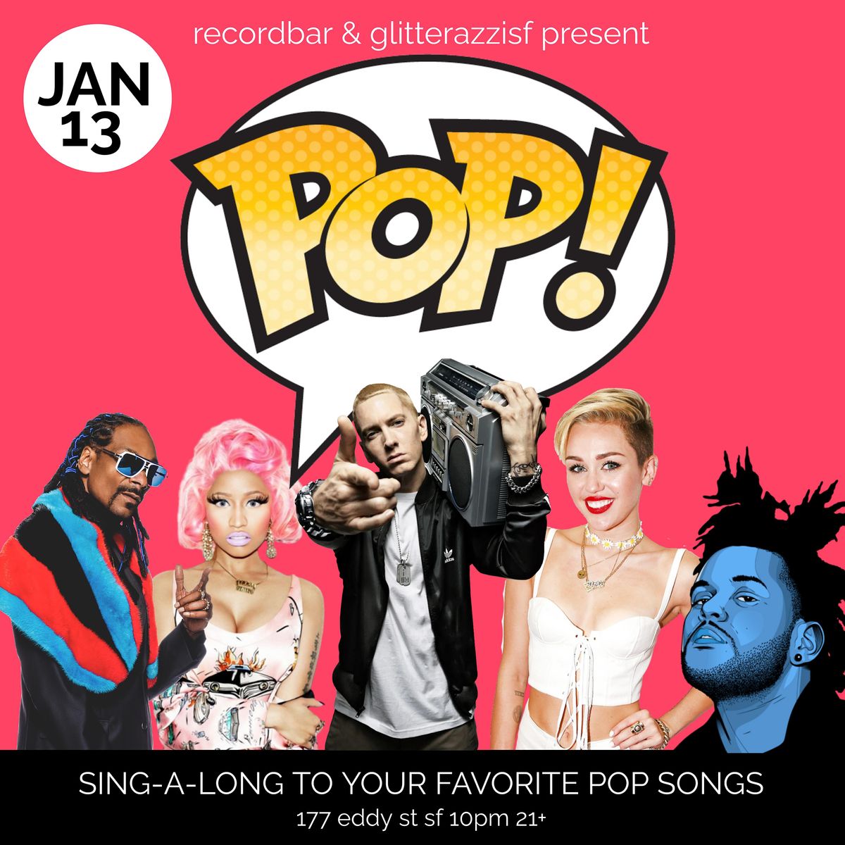 POP! Sing-A-Long, The Record Bar, San Francisco, 13 January to 14 ...