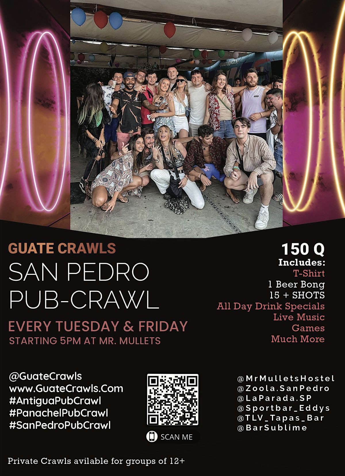 San Pedro Pub Crawl, Mr. Mullet's Hostel, San Pedro La Laguna, 17 ...