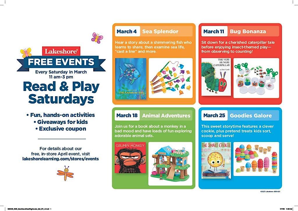 Free Read & Play Saturdays Kids Events (Merriam), Lakeshore Learning ...