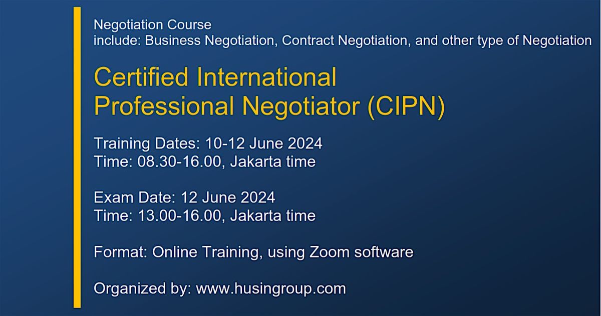 Certified International Professional Negotiator (CIPN), Certified ...