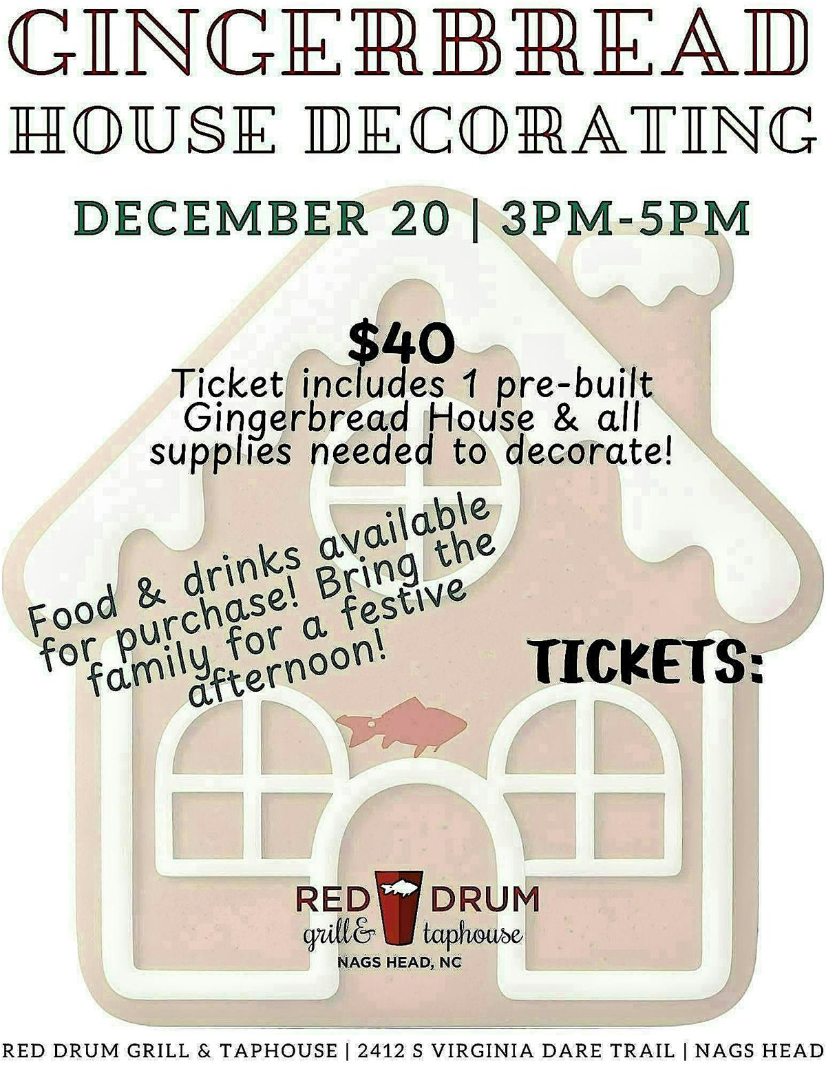 Gingerbread House Decorating, Red Drum Grill & Tap House, Nags Head, 20 ...