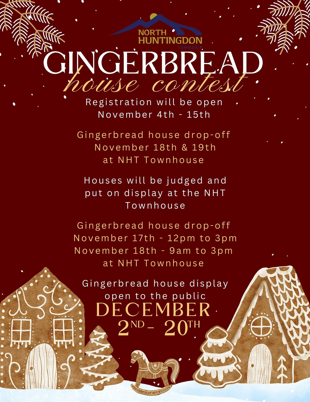2024 Gingerbread House Contest, 11279 Center Hwy, Irwin, 5 November ...