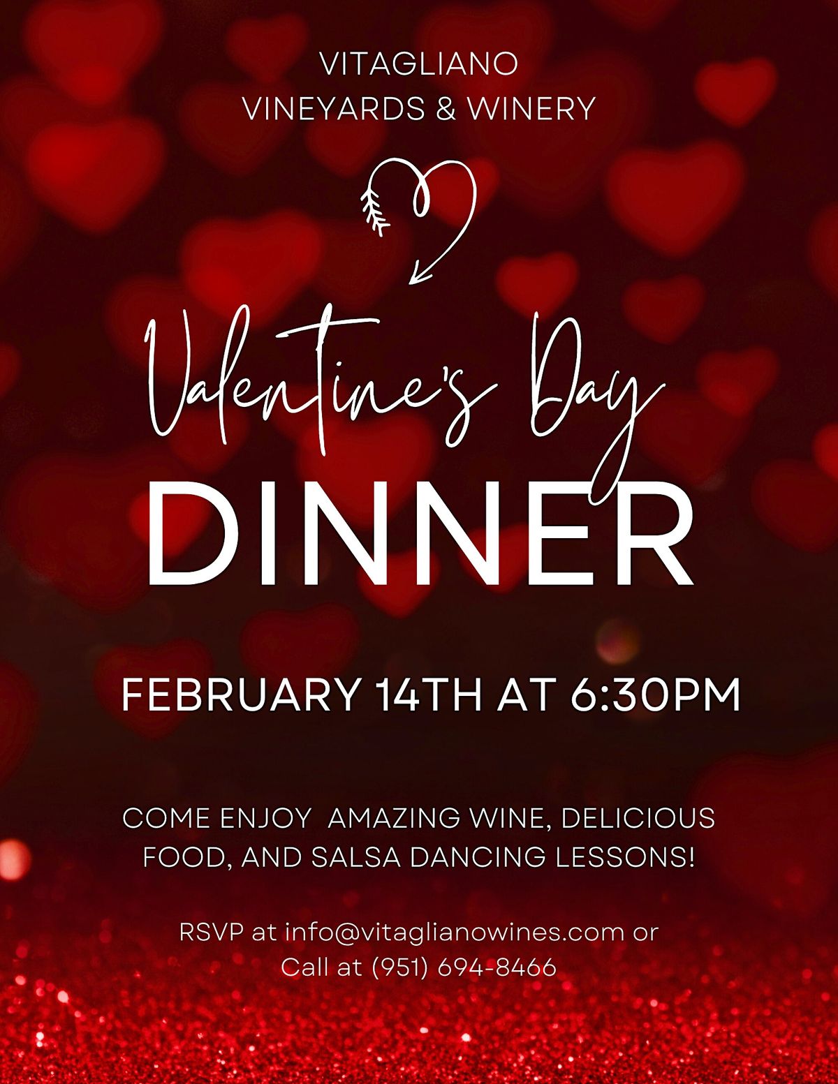Valentines Day Dinner, Vitagliano Winery, Temecula, 14 February 2024 ...