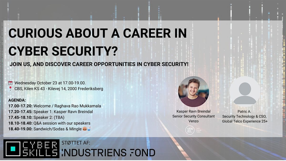 Career in Cyber Security // CBS, CBS (Room: Kilen KS 43), Frederiksberg ...