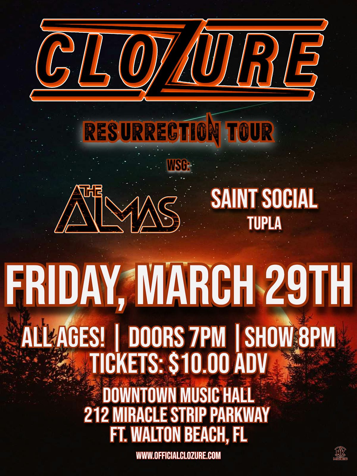 Clozure and the Almas live at Downtown Music Hall, Downtown Music Hall ...