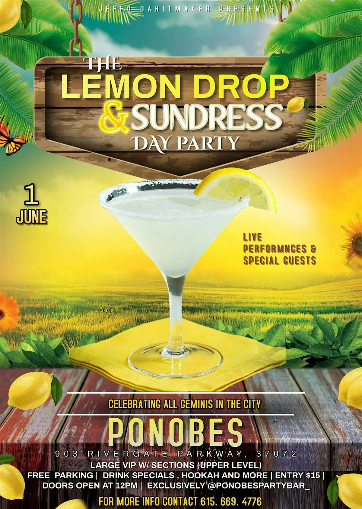 Lemon Drop & Sundress Day Party, Ponobes Party Bar & Grille ...