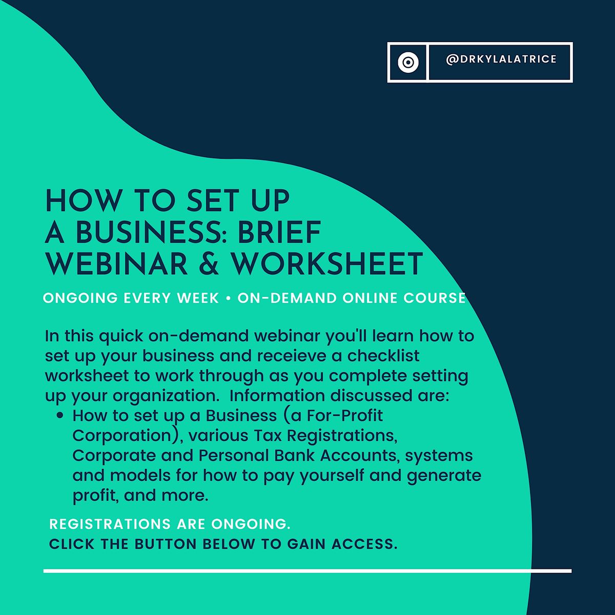 How to Start & Set-up a Business: Brief Webinar and Checklist/Worksheet ...
