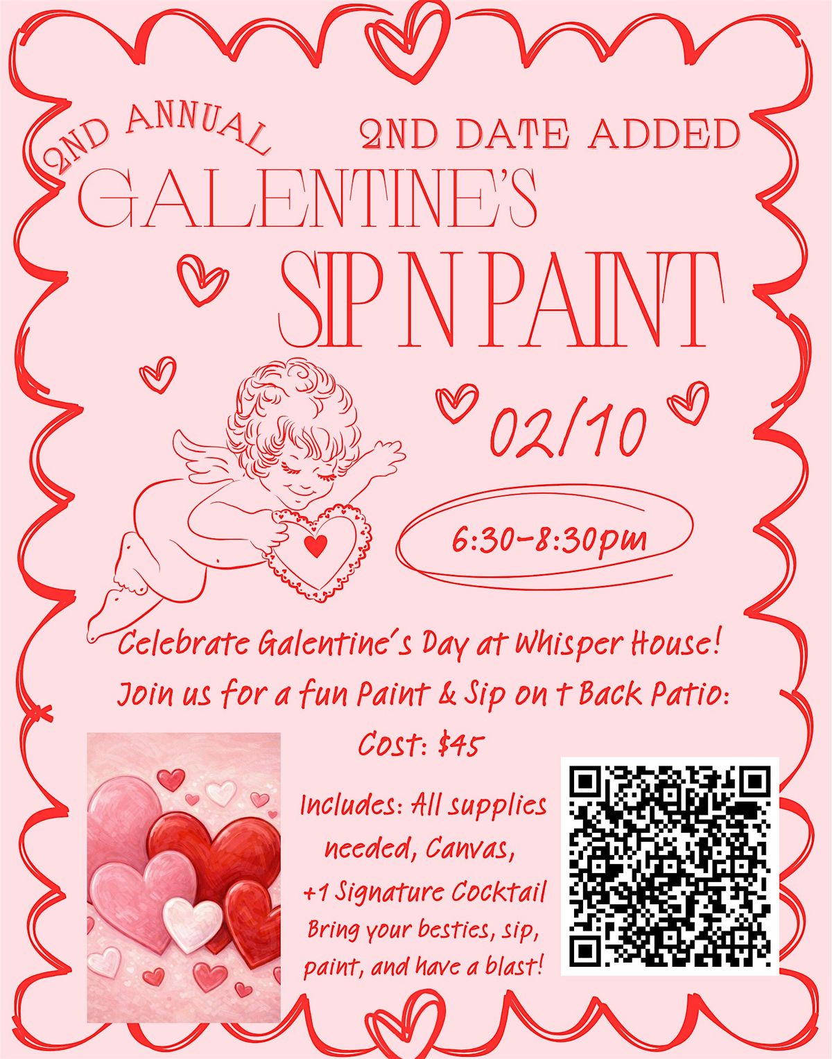 2nd SIP N PAINT ADDED 2nd Annual Galentines Paint N Sip, The Whisper ...
