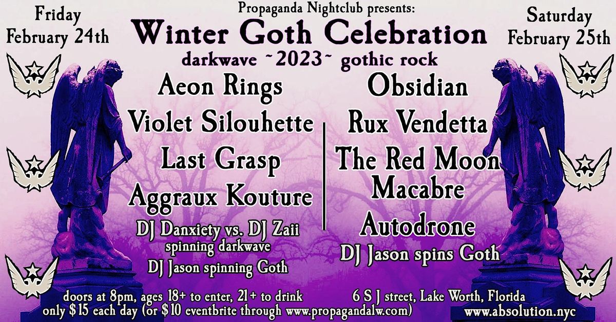 Winter Goth Celebration 2023, Propaganda, Lake Worth, 24 February to 25 ...