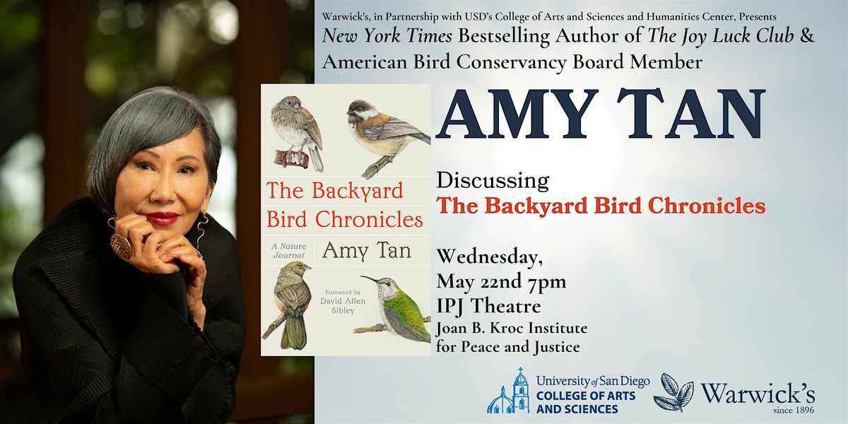 Amy Tan discussing THE BACKYARD BIRD CHRONICLES, Joan B. Kroc Institute ...