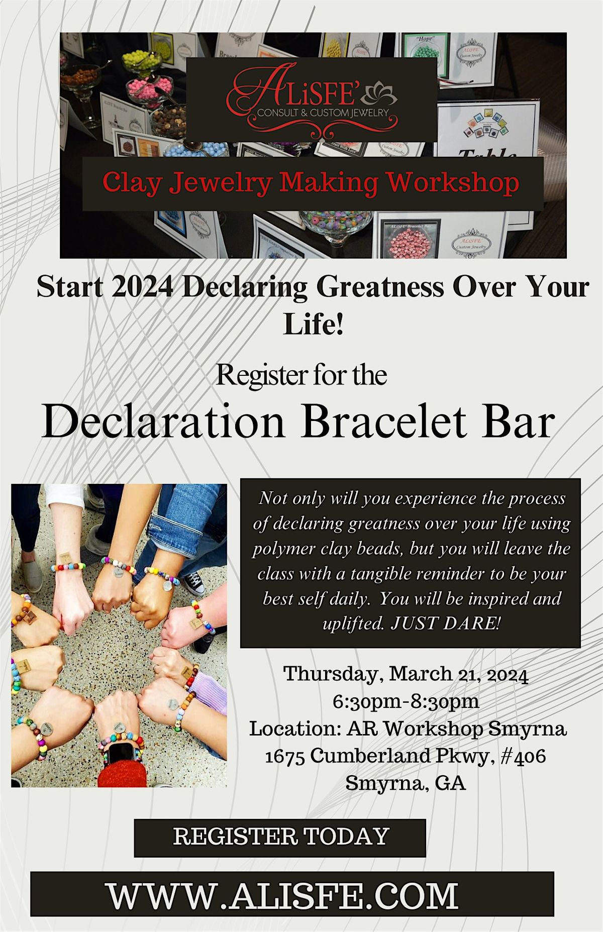 ALiSFE Declaration Bracelet Bar Workshop, AR Workshop Smyrna, 21 March ...