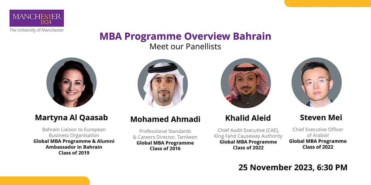 MBA Programme Overview in Bahrain, TBC, Awali, 25 November 2023 ...
