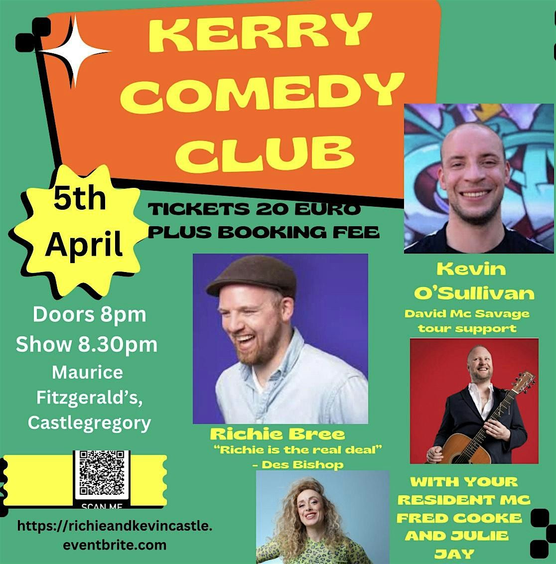 Kerry Comedy Club with Richie Bree, Kev OSullivan, Fred Cooke &Julie ...