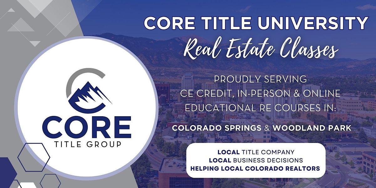 FHA Loan Inspections (FREE & 1 CE) I DOWNTOWN SPRINGS, Core Title Group ...
