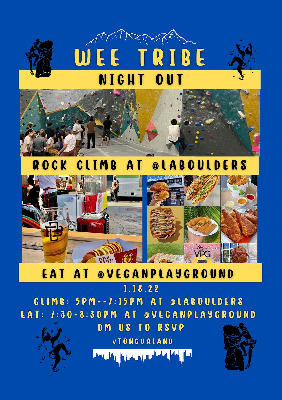 WEE Tribe Night Out: Rock Climbing Intro & Vegan Food, LA Boulders, Los ...