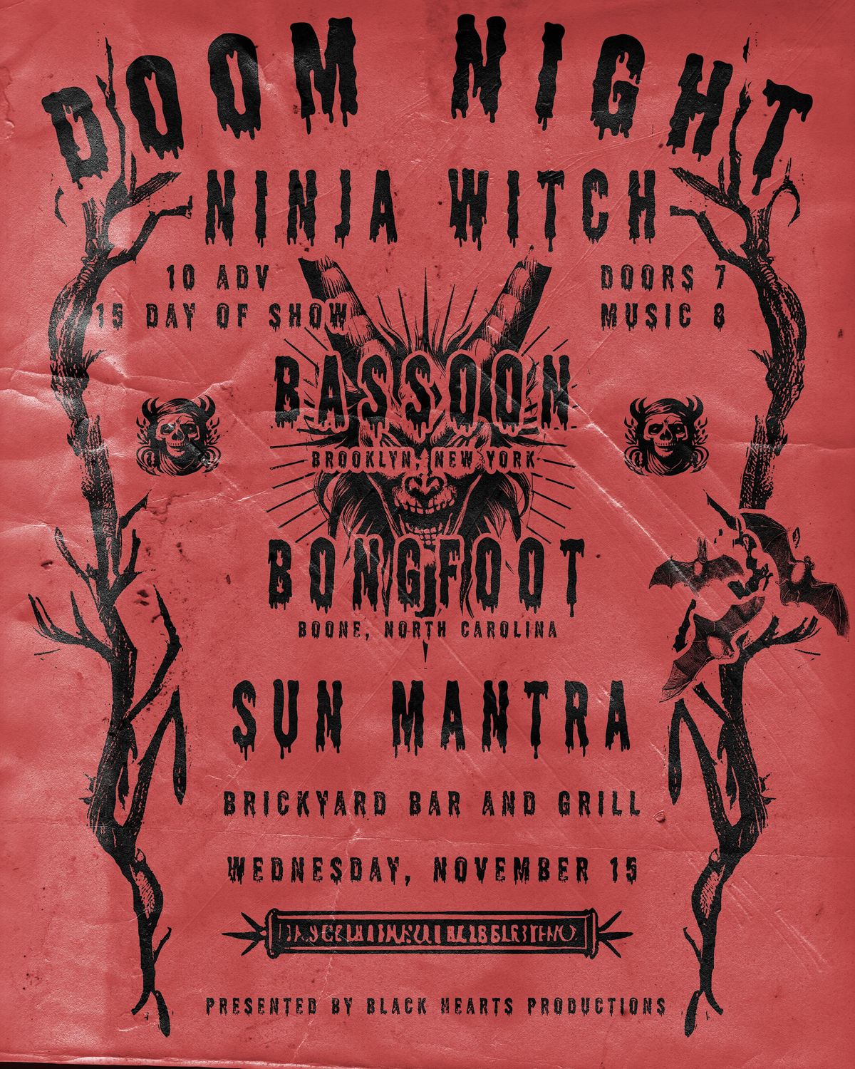 Doom Night - Ninja Witch / Bongfoot / Bassoon / Sun Mantra, Brickyard ...
