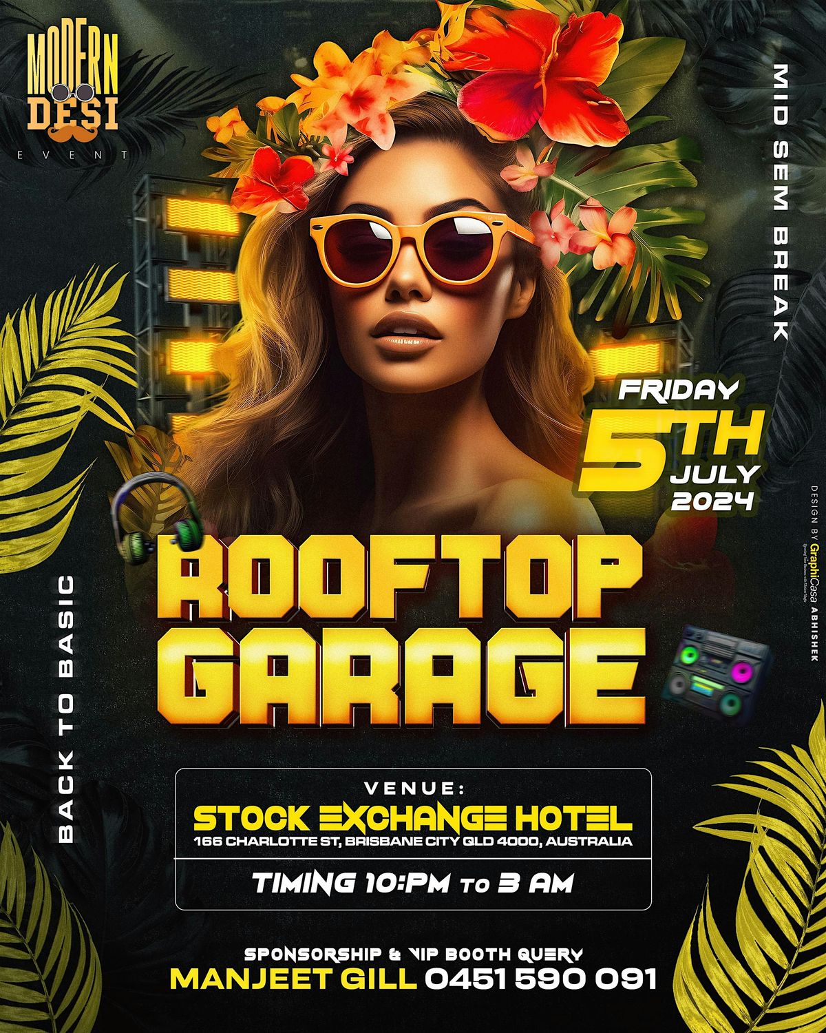 ROOFTOP GARGE, Stock Exchange Hotel, Brisbane City, 7 July to 8 July ...