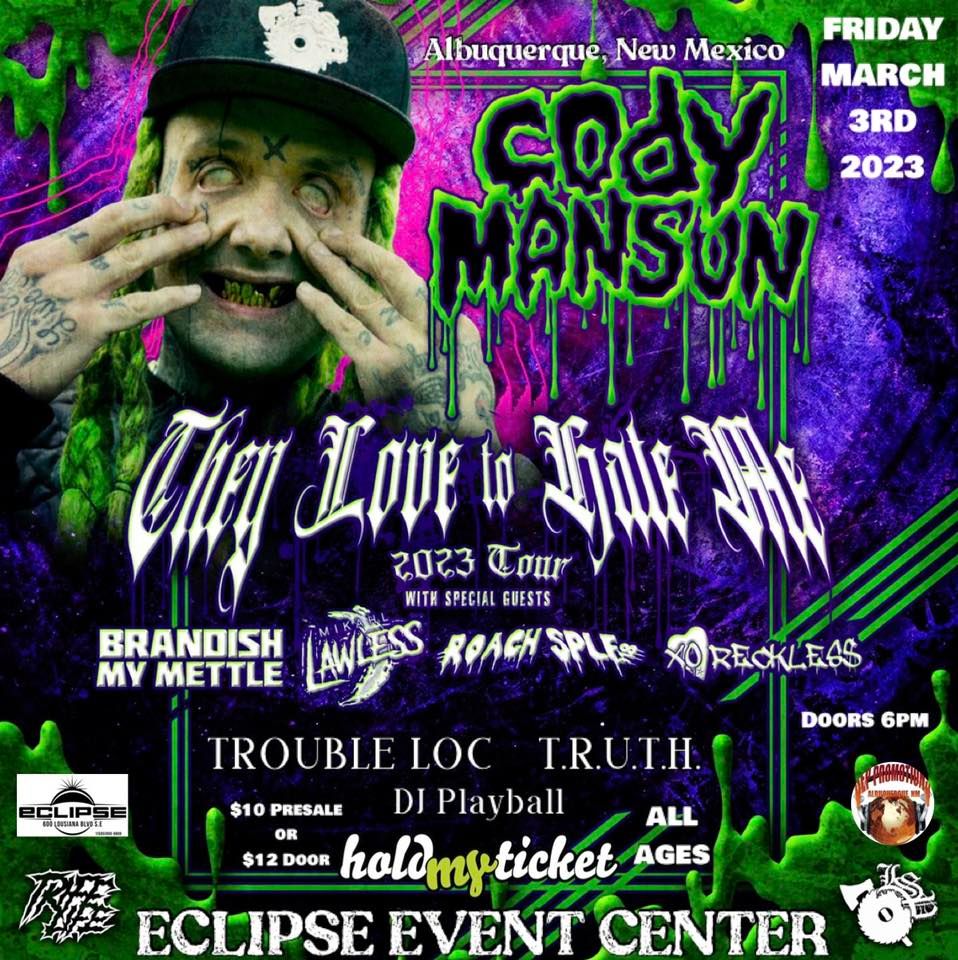 CODY MANSON LIVE IN ABQ, Eclipsenm, Albuquerque, 3 March 2023 ...