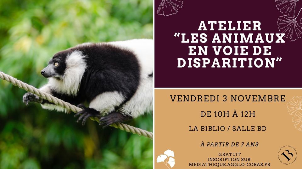 Atelier "Les Animaux en voie de disparition", Bibliothèque Municipale ...