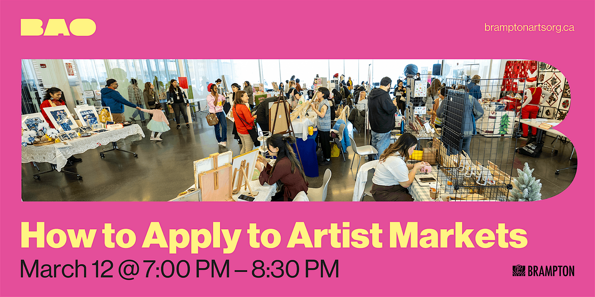 How To Apply To Artist Markets Workshop, March 12 2024 | Online Event ...