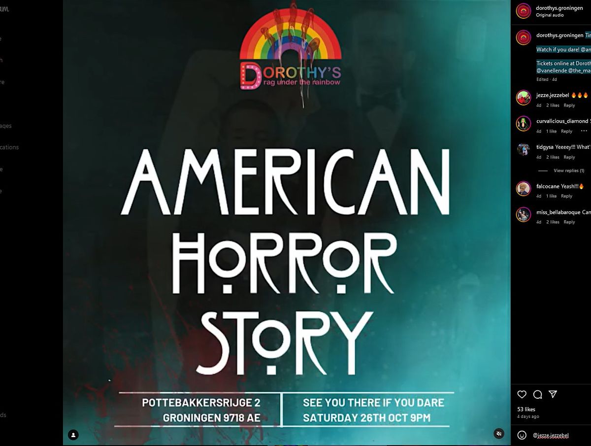 Dorothys American Horror Story Party, Dorothy’s bar & Drag Events ...