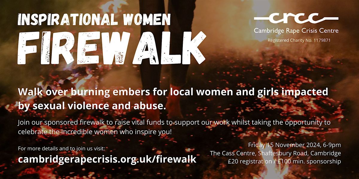 Inspirational Women Firewalk 2024, The Cass Centre, Cambridge, 15 ...