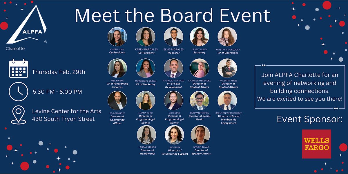 Meet the ALPFA Charlotte Board, Levin Center for the Arts, Charlotte ...