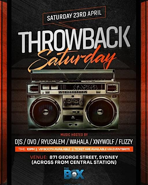 Throwback Saturday, 871 George St, Sydney, 23 March to 24 March | AllEvents